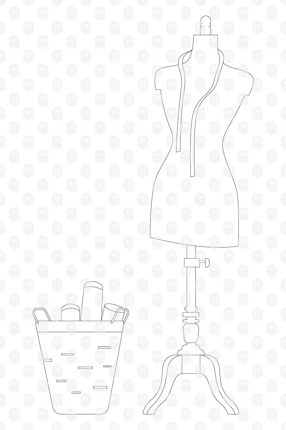 A Mannequin And Fabrics CAD Block Drawings | Archade