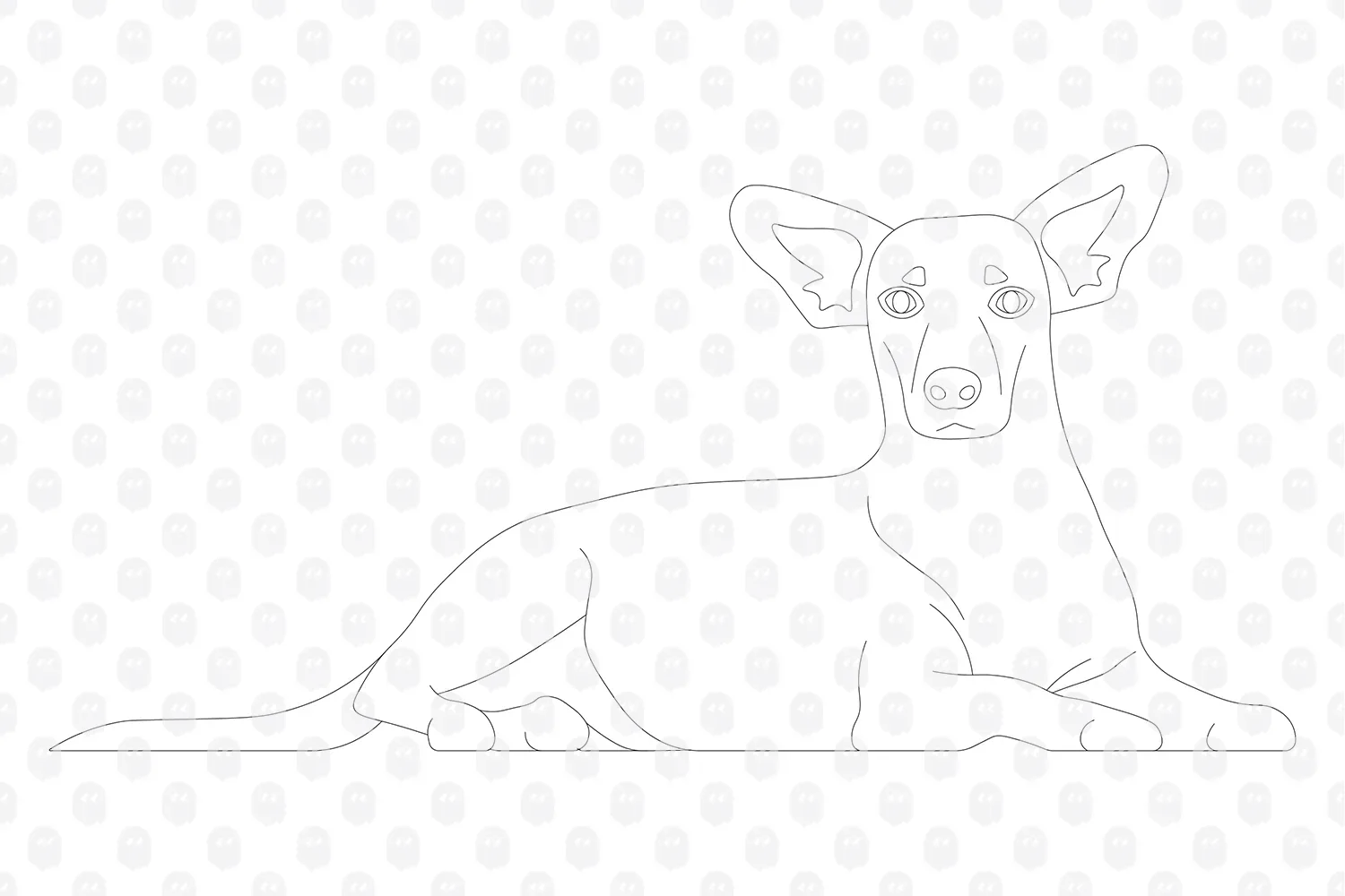 A Dog Lying CAD Block Drawings | Archade
