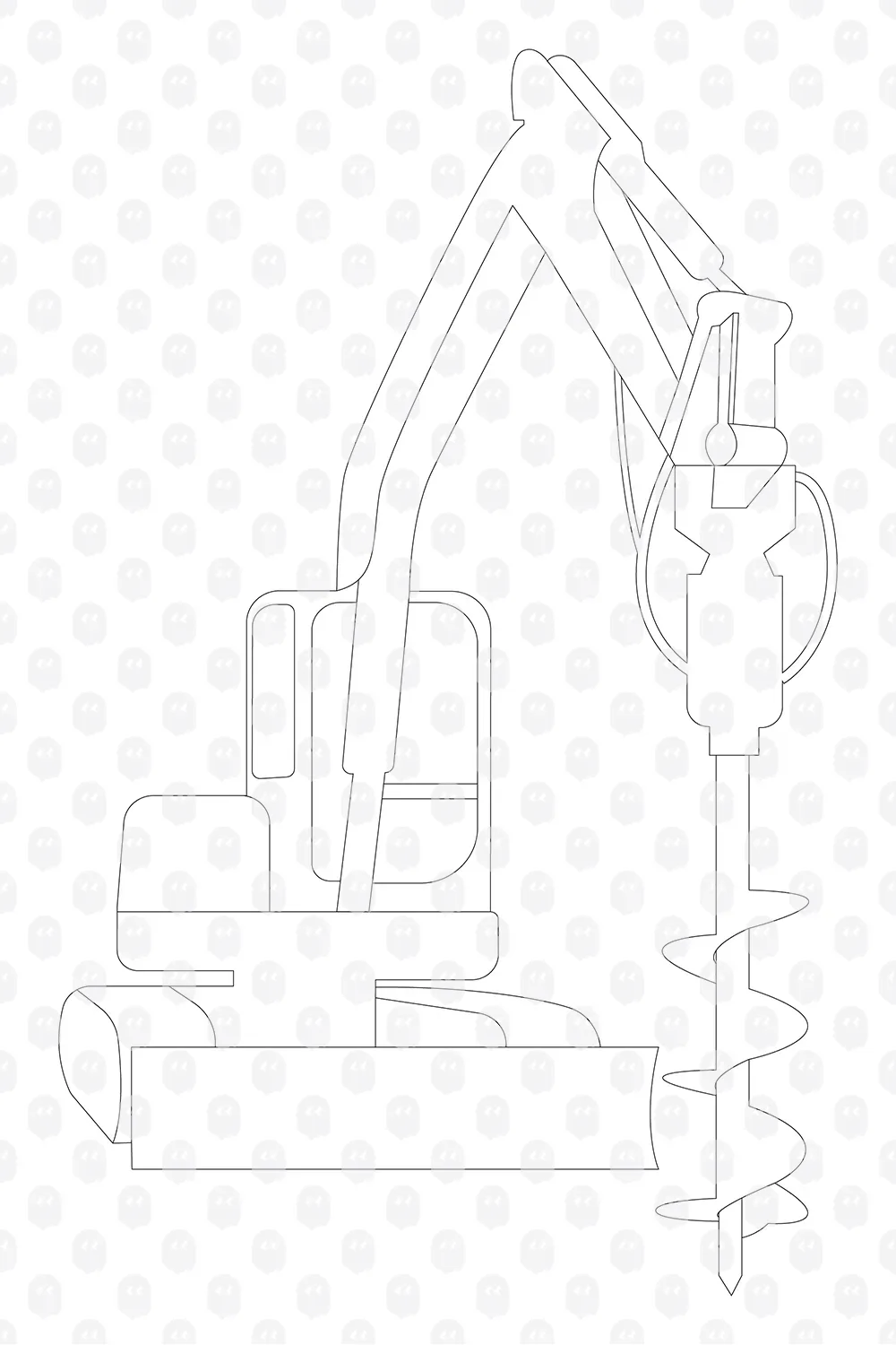 An Earth Auger Machine CAD Block Drawings | Archade