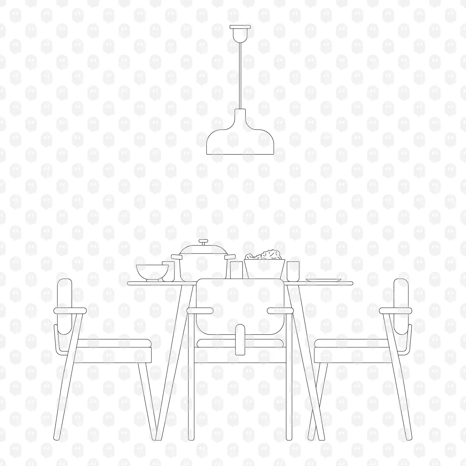 Cad Dining Table Setup CAD Block Drawings | Archade