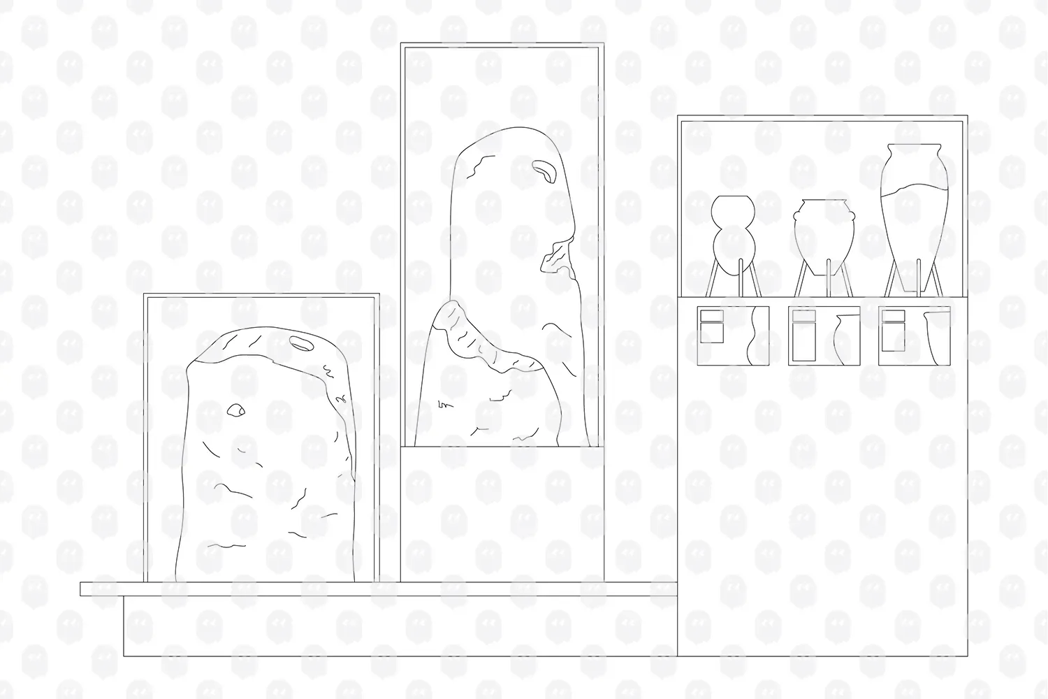 A Museum Glass Display For Artifacts CAD Block Drawings | Archade