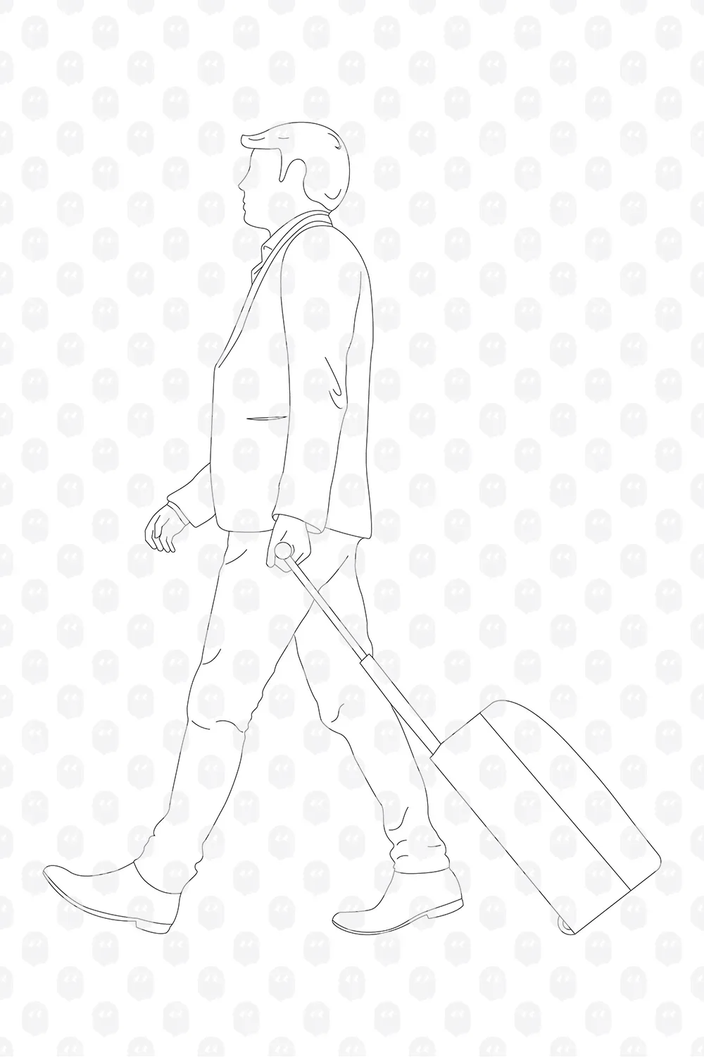 A Man Carrying A Luggage CAD Block Drawings | Archade