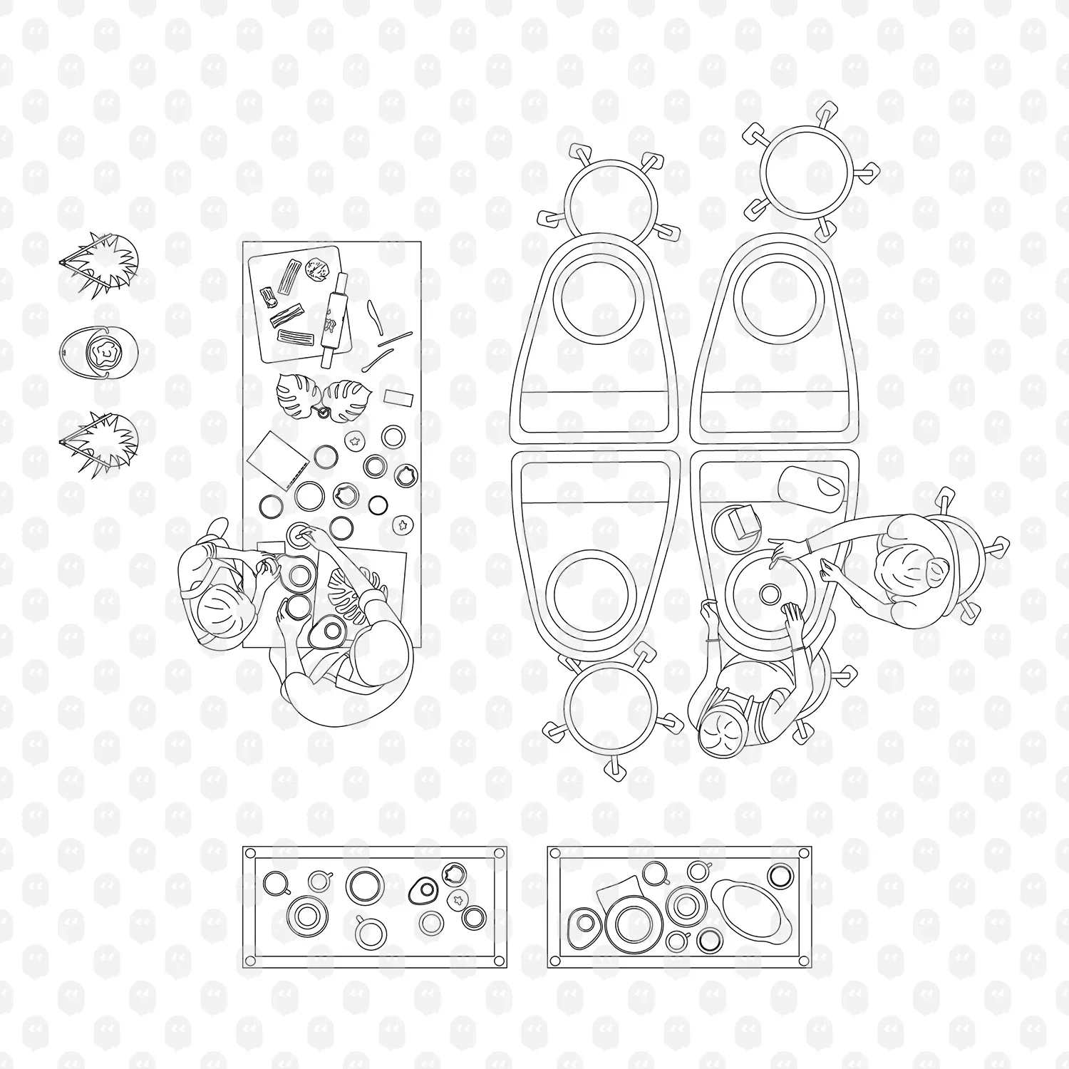 A Making Pottery Workshop With Four People CAD Block Drawings | Archade