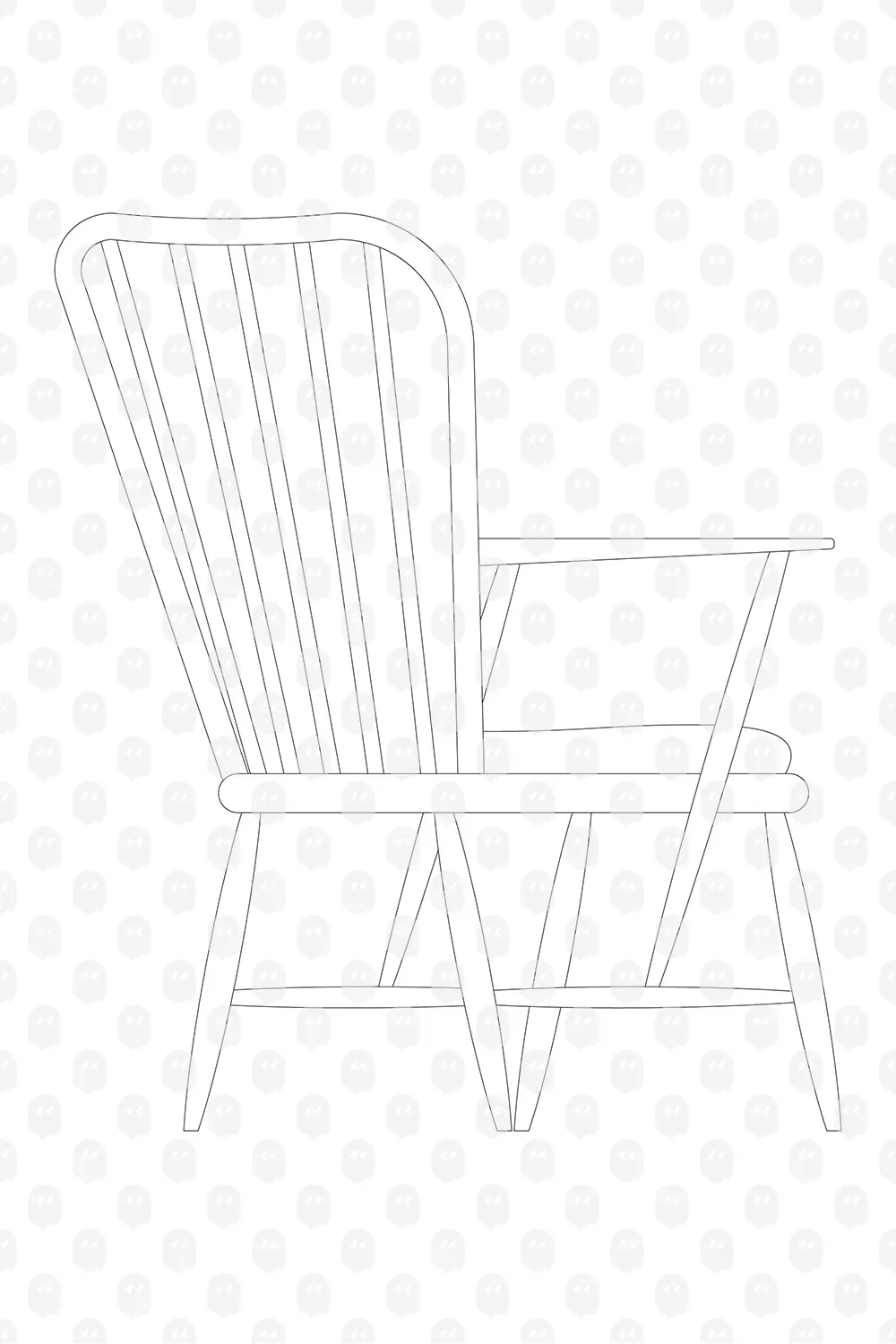 A Wooden Chair CAD Block Drawings | Archade