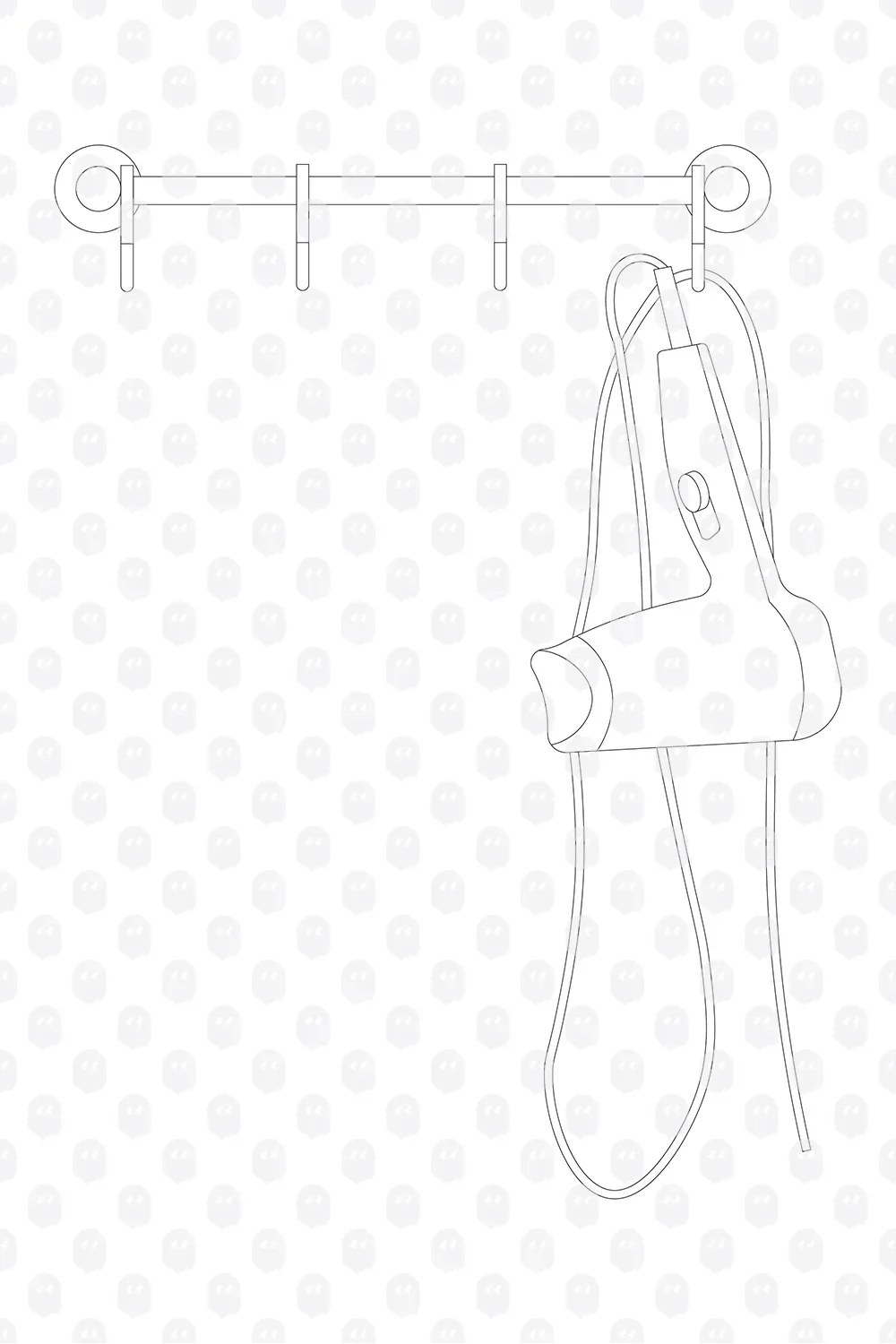 A Hair Dryer On Hanger CAD Block Drawings | Archade