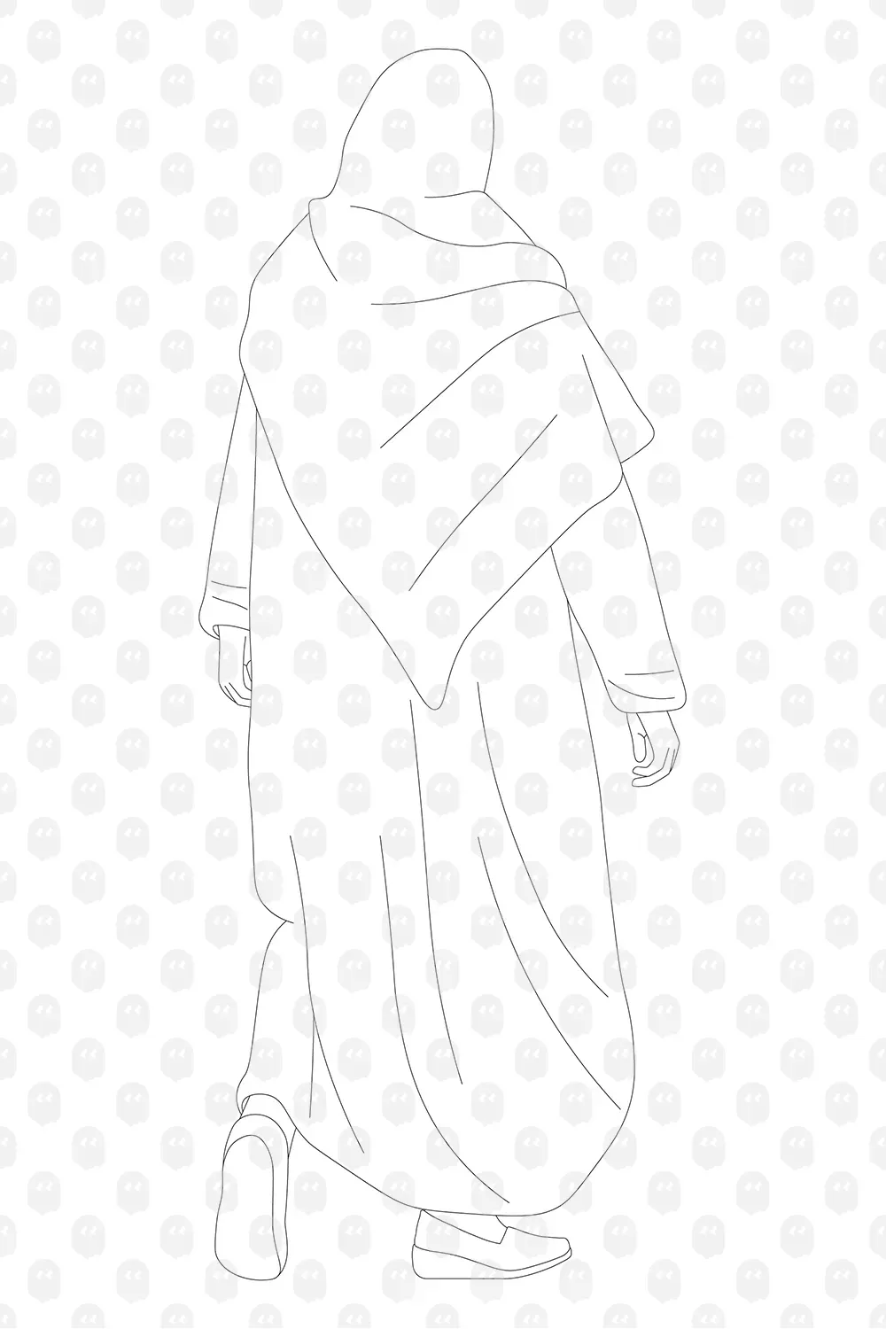 A Moroccan Woman Walking CAD Block Drawings | Archade
